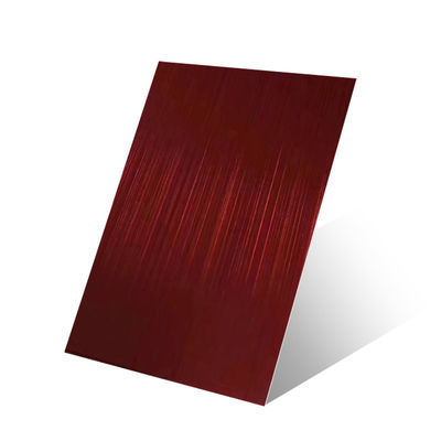 Custom Red Brushed Finish Stainless Steel Sheet 2400 X 1200 Corrosion ...