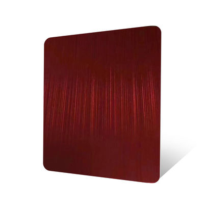 Custom Red Brushed Finish Stainless Steel Sheet 2400 X 1200 Corrosion ...