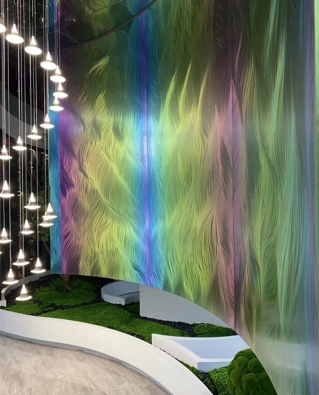 External Decorative Stainless Steel Sheet 3D Laser Etching Flower Slit Edge