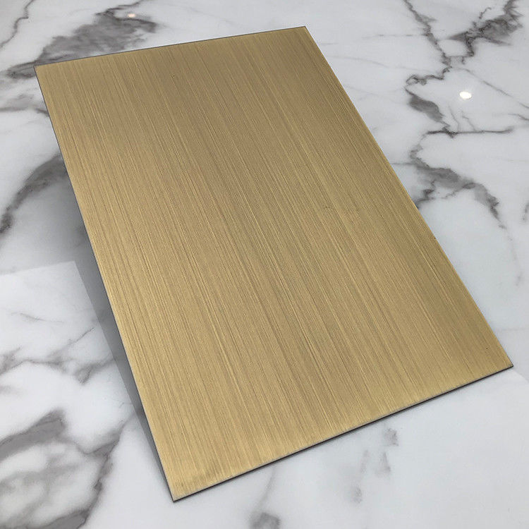 1219*2438mm 0.55mm 304 Stainless Steel Sheet Antique Brass Hairline AFP ...
