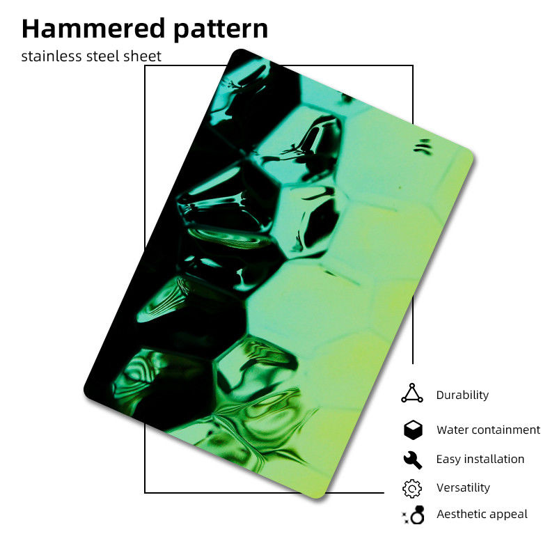 Custom PVD Color 201 304 316 Water Ripple Stainless Steel Sheet Stamped ...