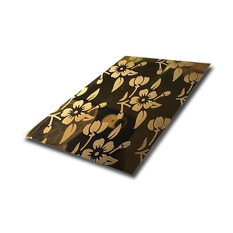 201 304 316 Stainless Steel Etched Sheet Mirror Gold Decorative ...