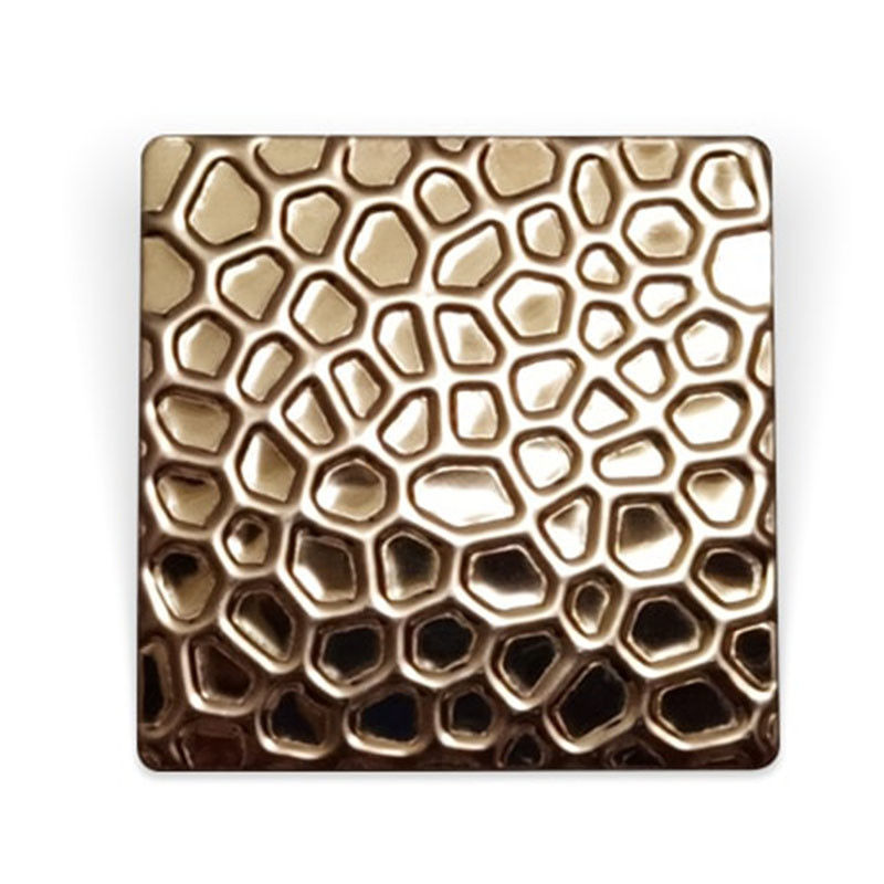 AISI 304 316 PVD Rose gold color honeycomb Patterned plate stainless ...