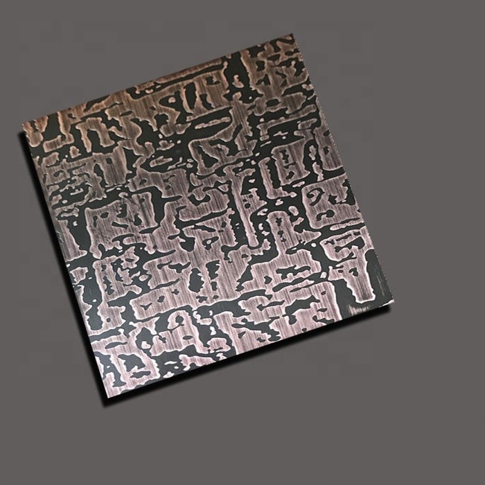 Hairline Antique Copper Honeycomb Stainless Steel Sheet 304 Textured
