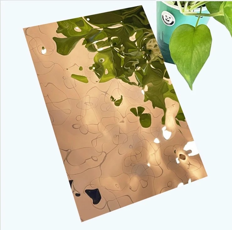 Rose Gold Water Ripple Stainless Steel Sheet