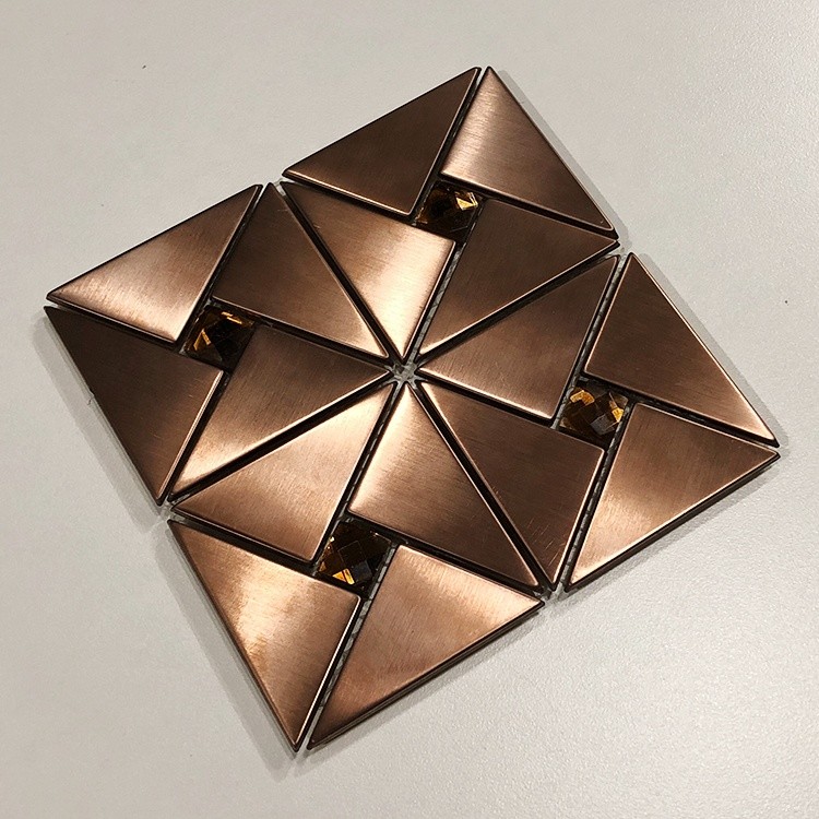 201 304 Hairline Copper Color Stainless Steel Mosaic Tile Backsplash ...