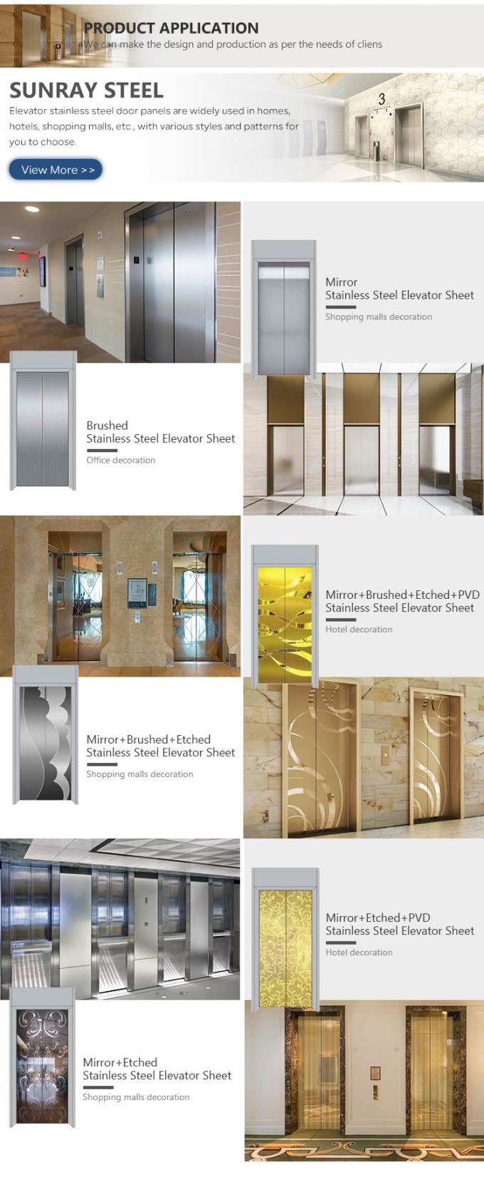 Laminated Metal Elevator Cabin Panel Pvd Coating